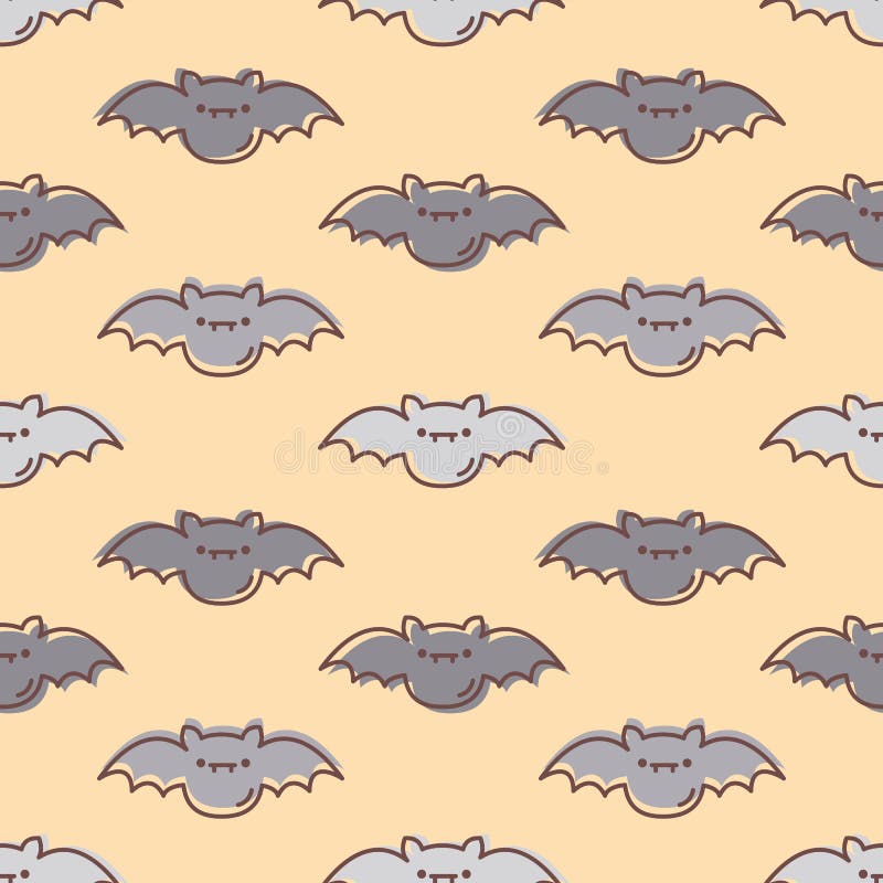 Seamless Halloween Pattern with Cute Bats Stock Vector - Illustration ...