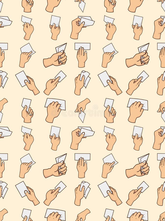 Seamless hand card pattern stock vector. Illustration of person - 28023551