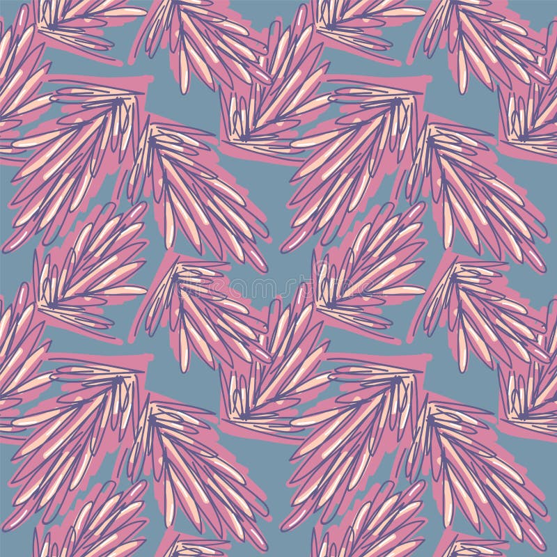 Seamless Hand Drawn Abstract Natural Pattern with Exotic Branches Stock ...