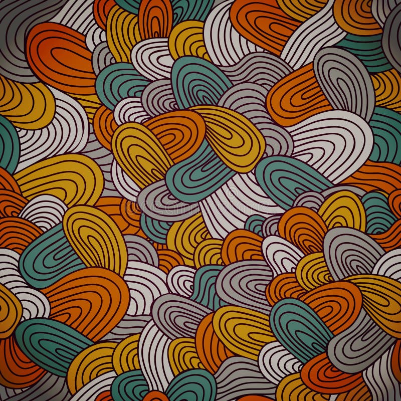Seamless Hand-drawn Abstract Pattern. Endless Texture in Warm Co Stock ... Seamless Hand-drawn Abstract Pattern. Endless Texture in Warm Co Stock ...
