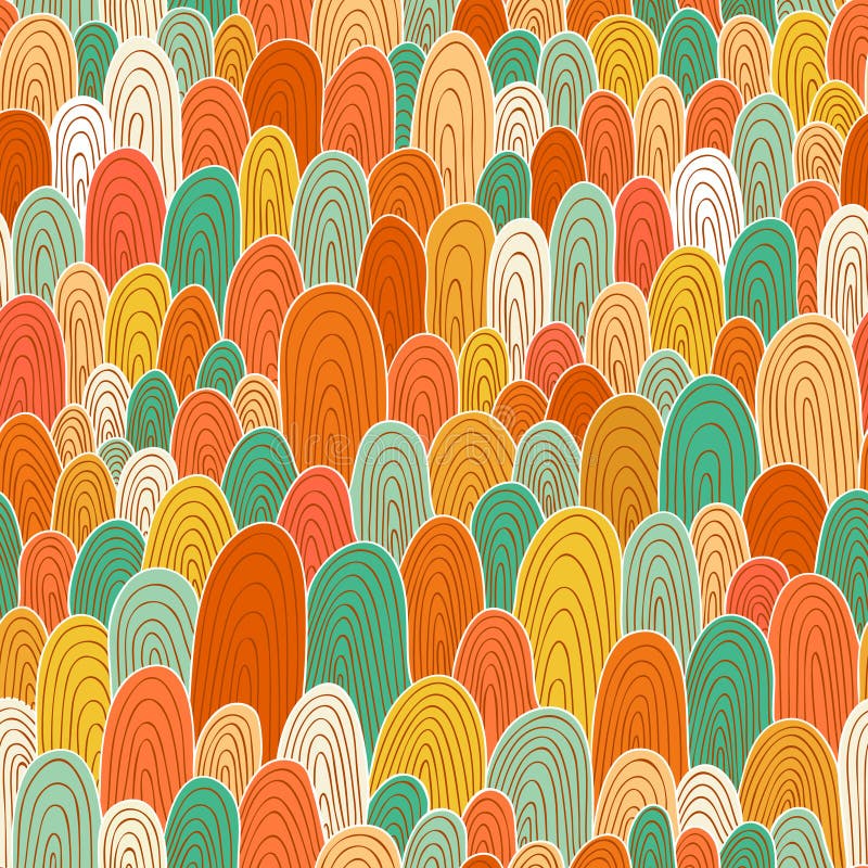 Seamless Hand-drawn Abstract Pattern. Endless Texture in Warm Co Stock ...