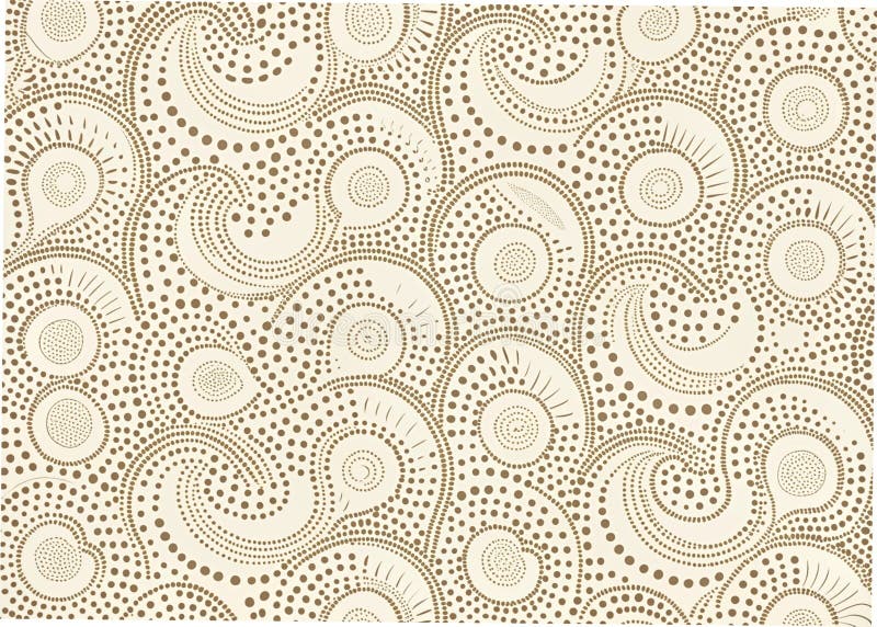 Seamless Hand-drawn Dotted Pattern with Organic Curves on a Light Beige ...