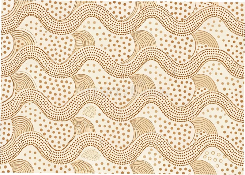 Seamless Hand-drawn Dotted Pattern with Organic Curves on a Light Beige ...