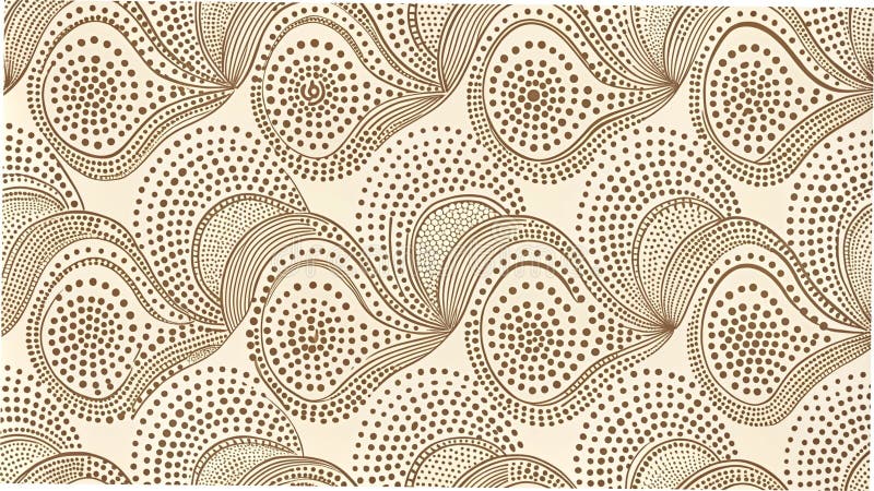 Seamless Hand-drawn Dotted Pattern with Organic Curves on a Light Beige ...