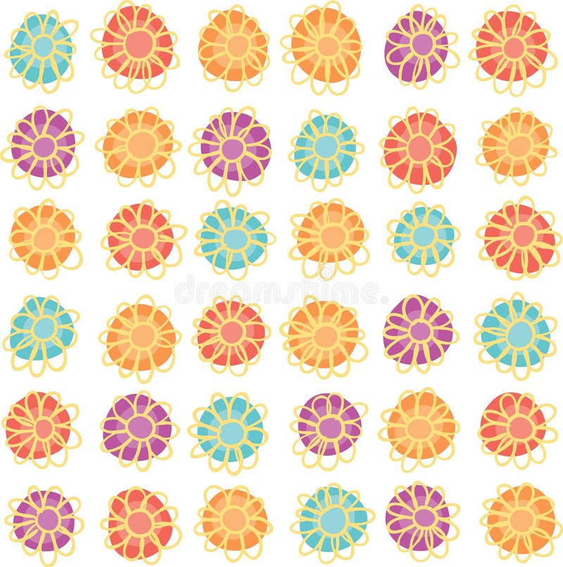 Seamless Hand-drawn Flower Pattern Stock Vector - Illustration of drawn ...