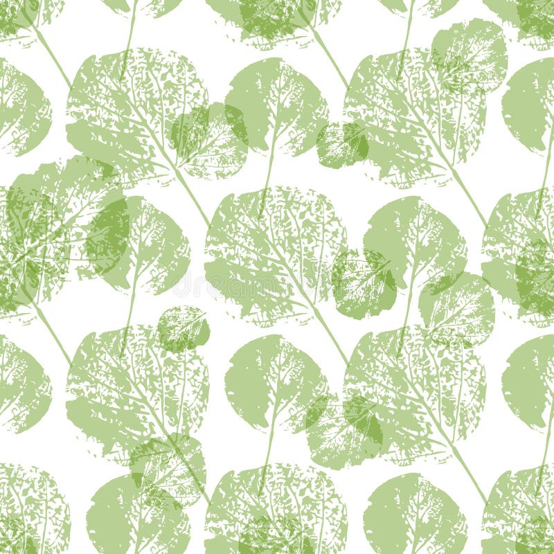 Seamless Hand Drawn Forest Leaves Pattern. Stock Illustration ...