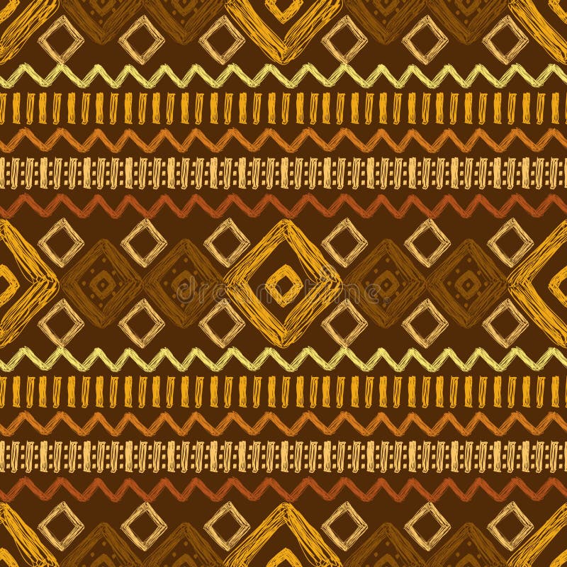 Seamless Hand Drawn Geometric Pattern Stock Vector - Illustration of ...