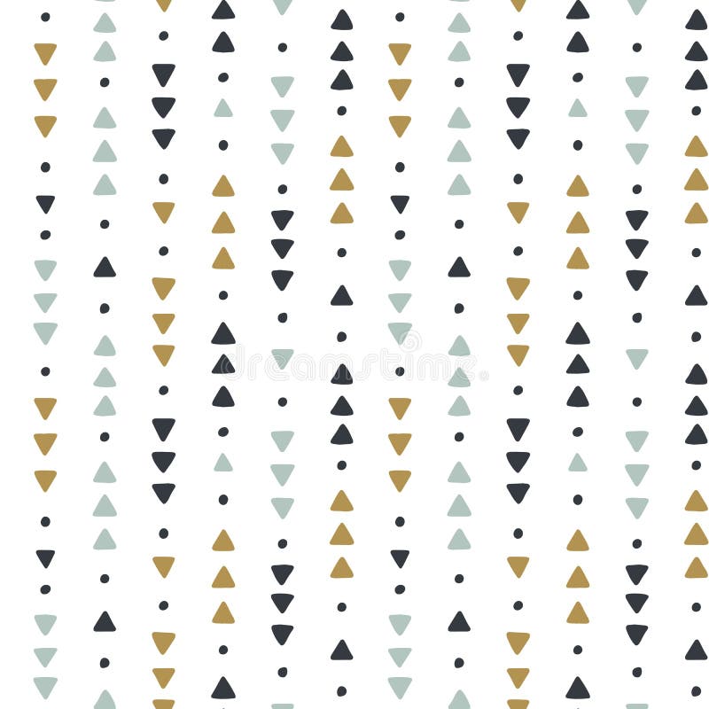 Seamless Hand Drawn Geometric Tribal Pattern with Triangles and Dots ...