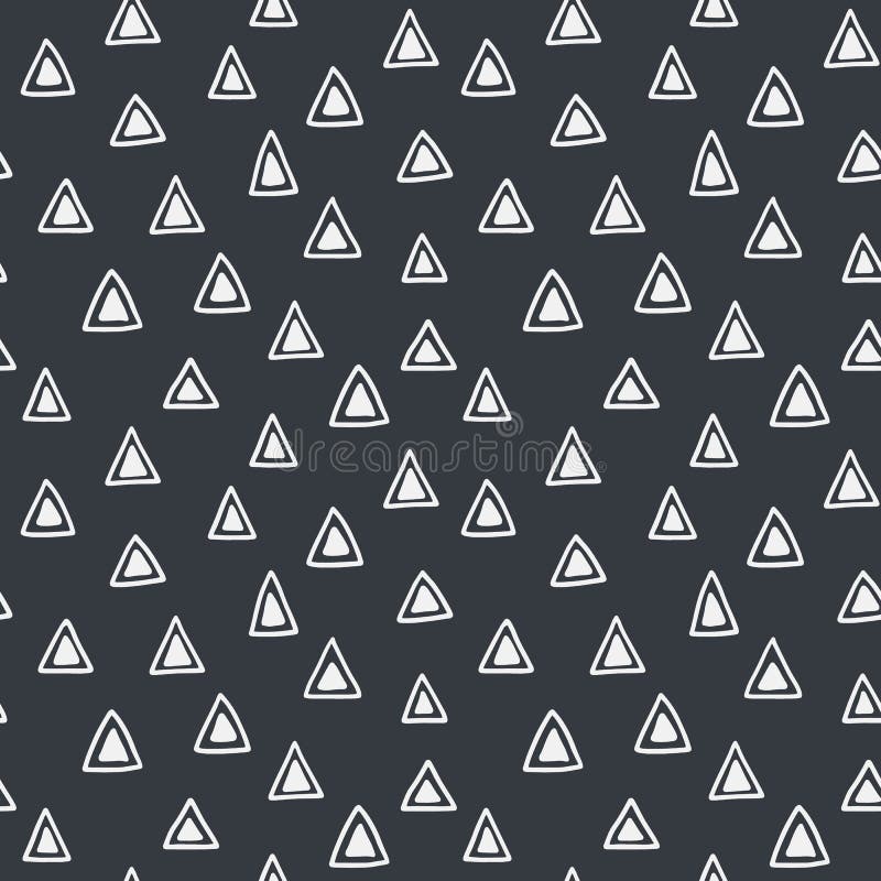 Seamless Hand Drawn Geometric Tribal Pattern with Triangles. Vector ...