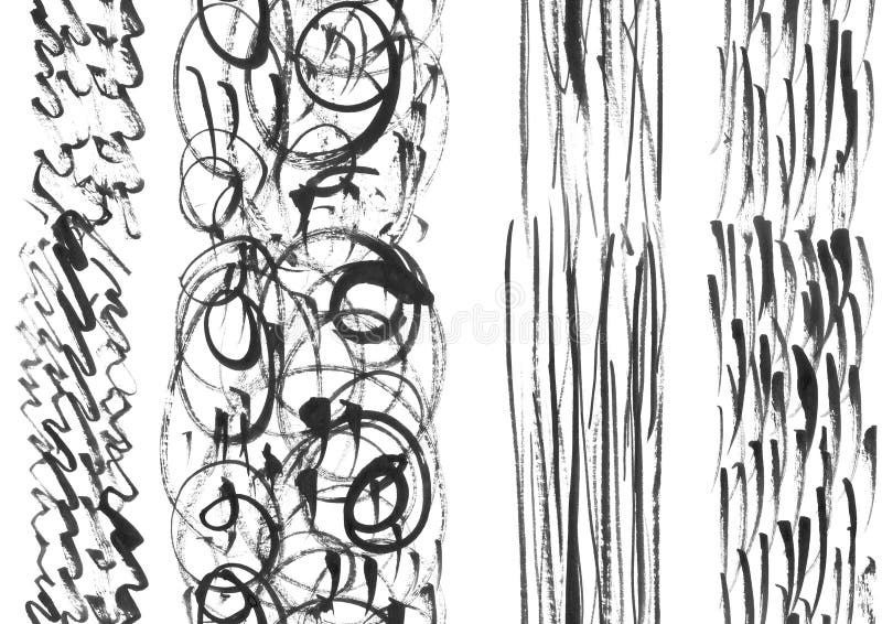 Seamless Hand-drawn Ink Shapes Stock Photo - Image of abstract, brush ...