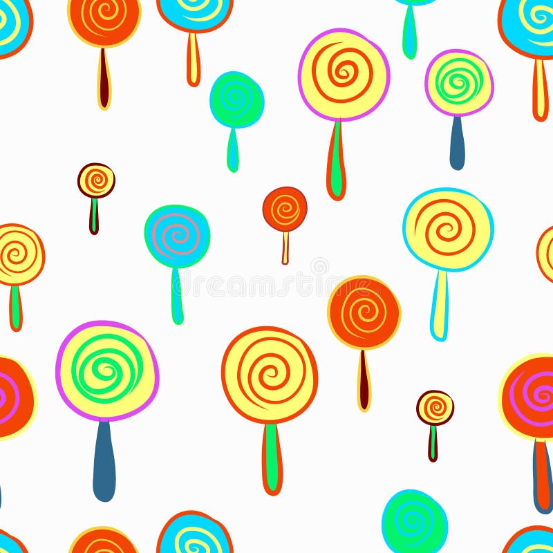 Lollipop pattern, yellow stock vector. Illustration of candy - 49197283