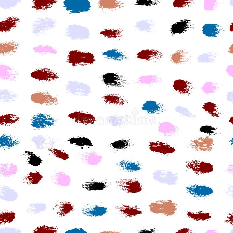 Seamless Hand Drawn Pattern with Colorful Dots. Vector Brush Strokes ...