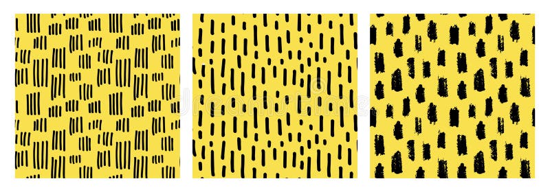 Seamless Hand Drawn Pattern Set with Small Dashes Stock Illustration ...