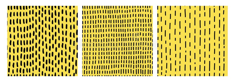 Seamless Hand Drawn Pattern Set with Small Dashes Stock Illustration ...