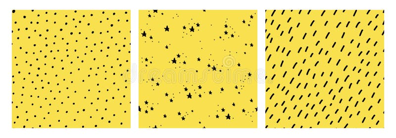 Seamless Hand Drawn Pattern Set with Small Dashes Stock Illustration ...