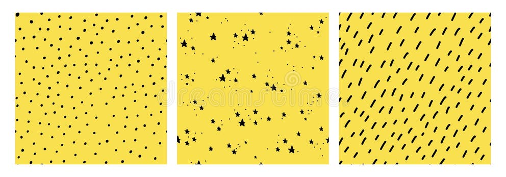 Seamless Hand Drawn Pattern Set with Small Dashes Stock Illustration ...