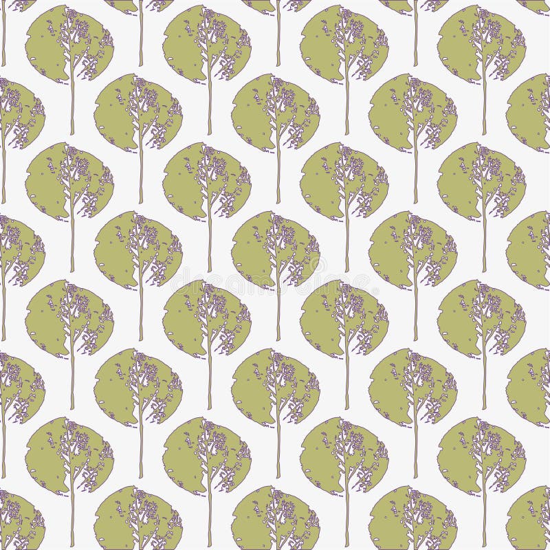 Seamless Hand Drawn Forest Leaves Pattern. Stock Illustration ...