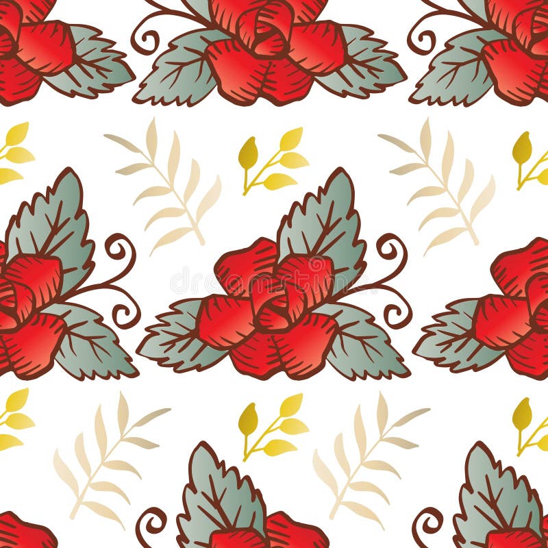 Red Rose Floral Pattern Stock Illustrations – 110,491 Red Rose Floral ...