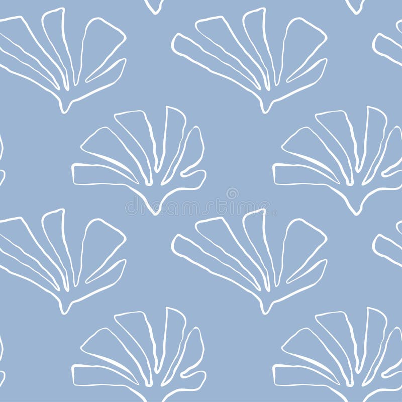 Seamless Hand Drawn Seaweed Pattern Ocean Doodle Marine Fabric Design ...