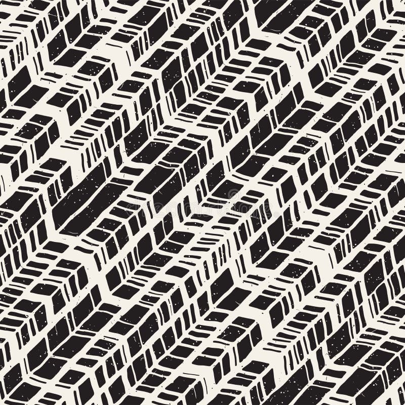 Seamless Hand Drawn Style Chevron Pattern in Black and White. Abstract ...