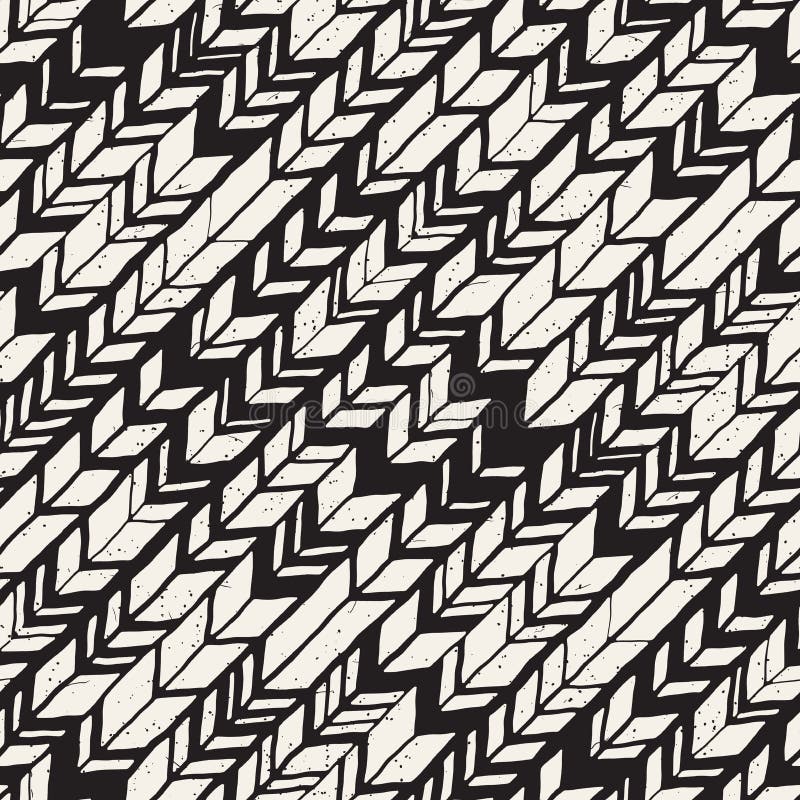Seamless Hand Drawn Style Chevron Pattern in Black and White. Abstract ...