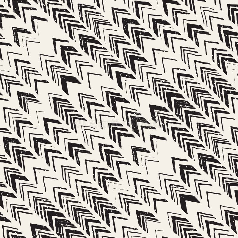 Seamless Hand Drawn Style Chevron Pattern in Black and White. Abstract ...