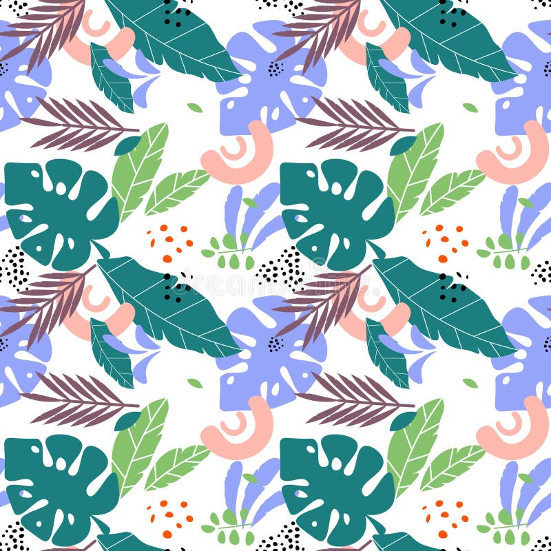 Seamless Hand Drawn Summer Pattern. Stock Vector - Illustration of ...