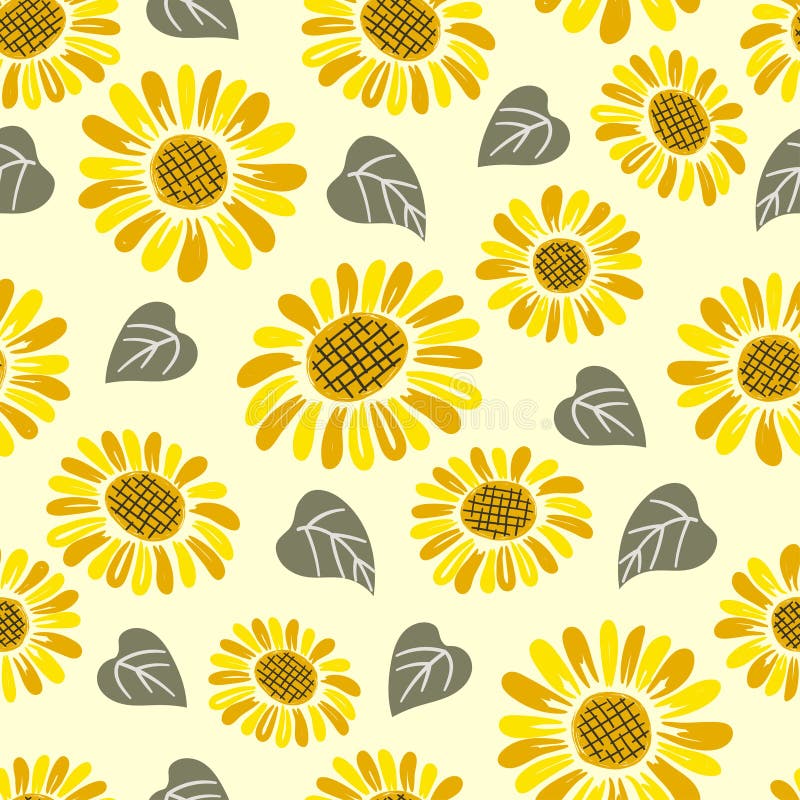 Sunflower pattern stock vector. Illustration of floral - 55007215