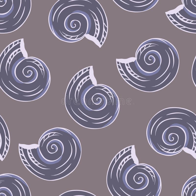 Seamless Hand Drawn Texture of Shells. Vector Stock Vector ...