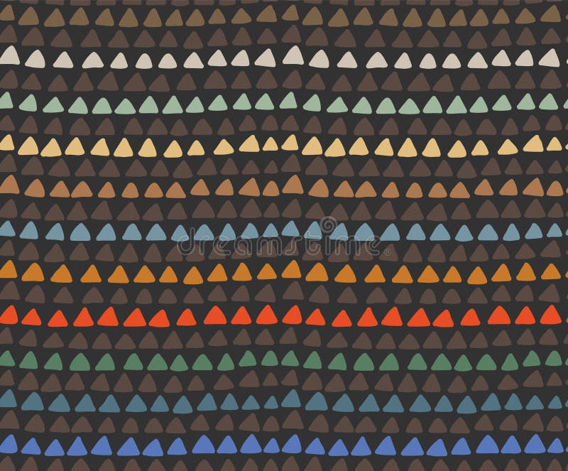 Seamless Hand Drawn Triangle Pattern Stock Vector - Illustration of ...