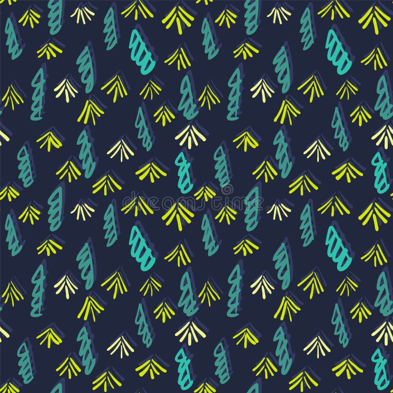 Seamless Hand Drawn Vector Pattern with Abstract Elements Stock Vector - Illustration of drawn ...