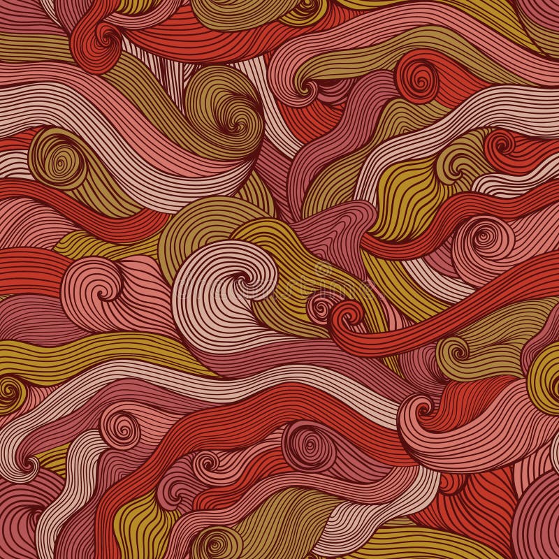 Seamless Hand-drawn Waves Texture.Copy that Square To the Side a Stock ...
