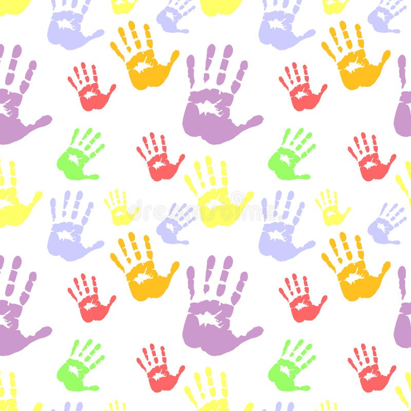 Autism Handprint Seamless Tile Stock Vector - Illustration of finger ...