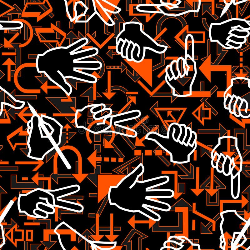 Seamless Direction Sign Pattern Stock Vector - Illustration of tiled ...