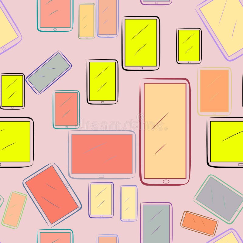 Seamless Handphone or Mobilephone Illustrations Background Abstract ...