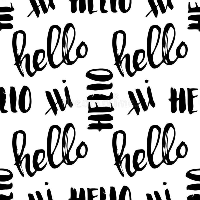 Seamless Handwritten Text Pattern Stock Vector - Illustration of ...