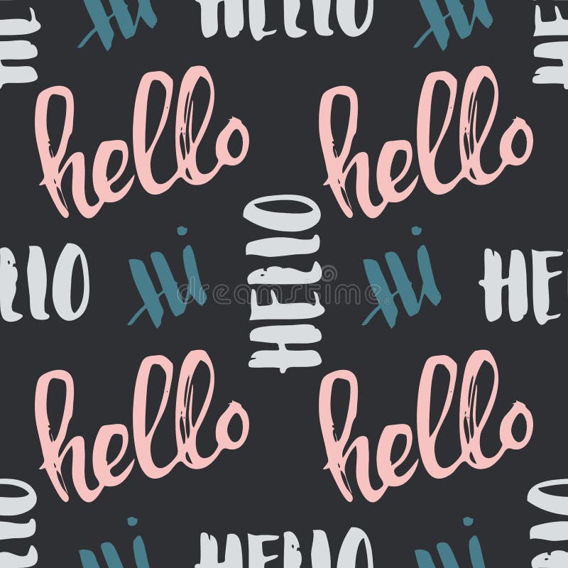 Seamless Handwritten Text Pattern Stock Vector - Illustration of ...