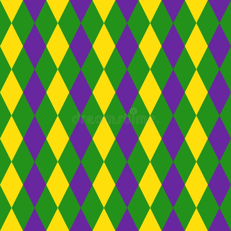 Seamless Harlequin Pattern. the Traditional Colors of the Mardi Gras ...