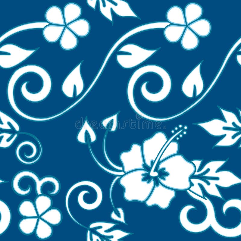 Seamless Blue Hawaii Pattern Stock Vector - Illustration of vacation ...