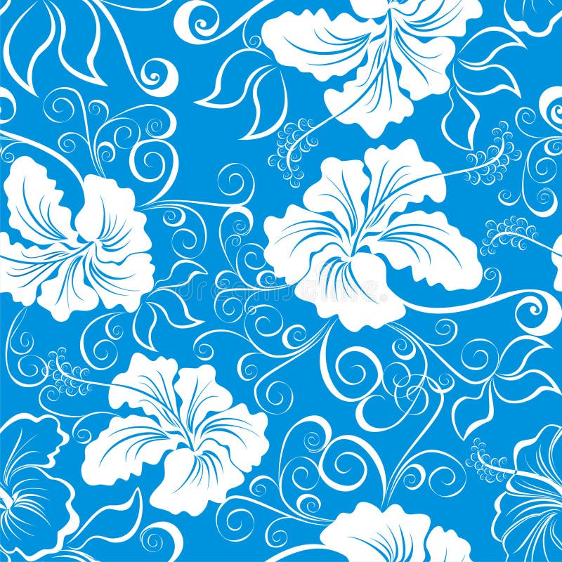 Seamless Blue Hawaii Pattern Stock Vector - Illustration of vacation ...