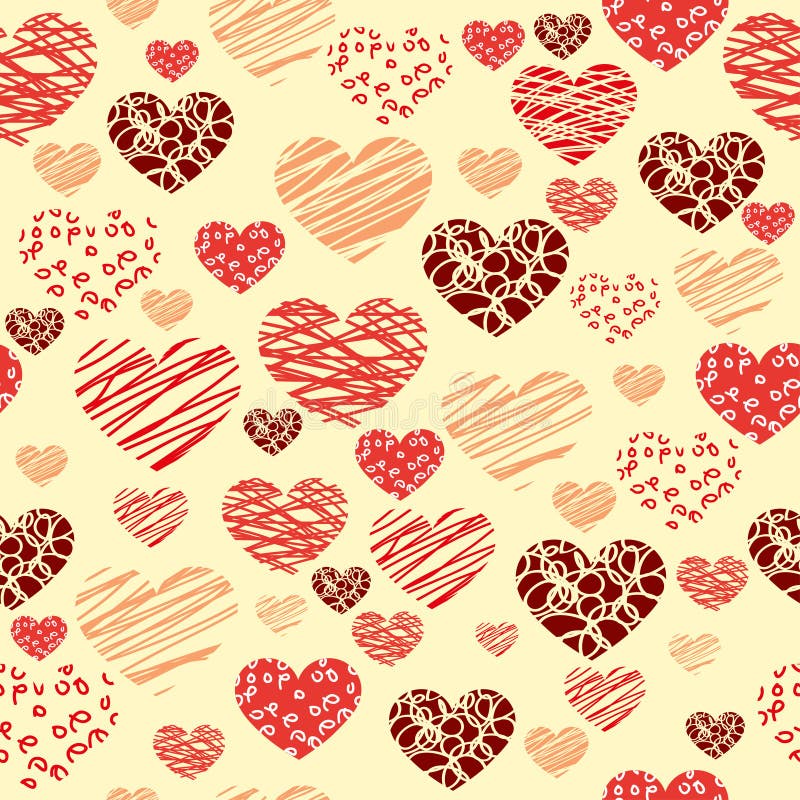 Seamless Heart Background - Illustration Stock Illustration ...
