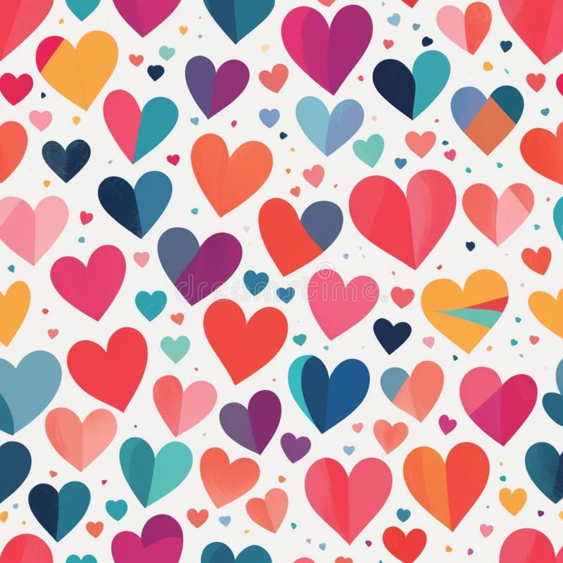 Seamless Heart Pattern. Seamless Doodle Dots Heart Pattern Stock ...