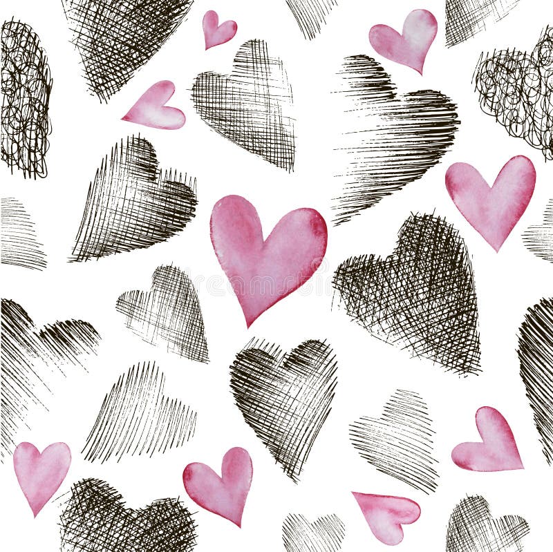 Seamless hearts background stock vector. Illustration of abstract ...