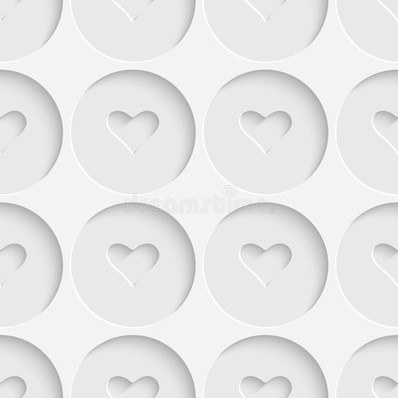 Seamless Hearts Background. Vector White Pattern Stock Vector ...
