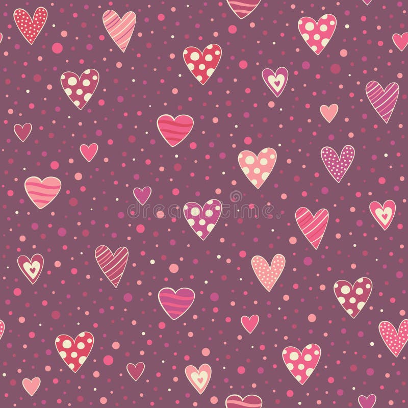 Seamless hearts pattern stock vector. Illustration of happy - 65350542