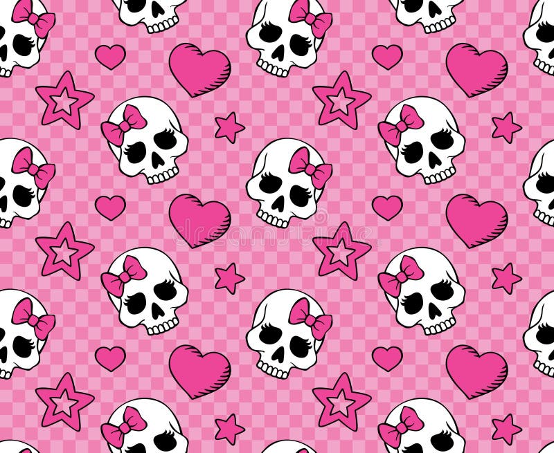 Girly Skulls Rainbow Seamless Repeat Pattern Stock Vector ...