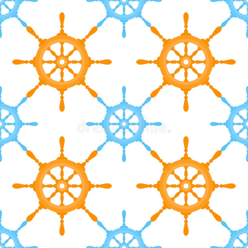 Seamless of Helm, Rope and Anchor Stock Vector - Illustration of helm ...