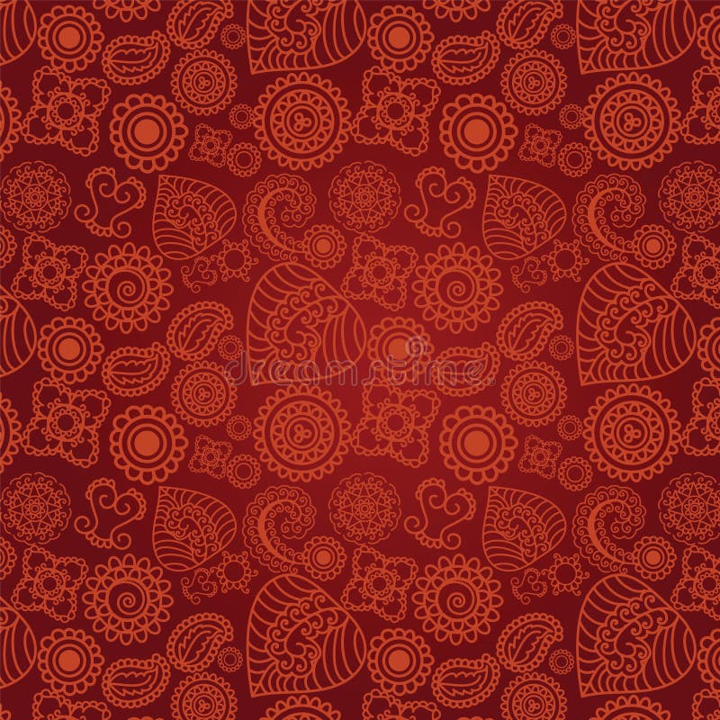 Seamless Henna Pattern stock illustration. Illustration of hinduism ...