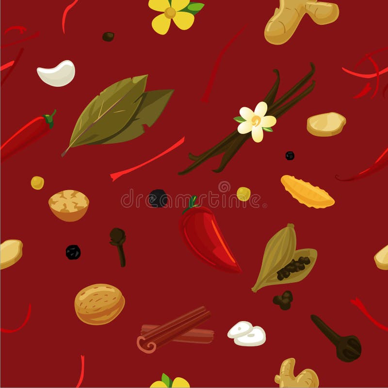 Spices And Seasoning Vector Icons. Isolated On White Cartoon Herbage ...