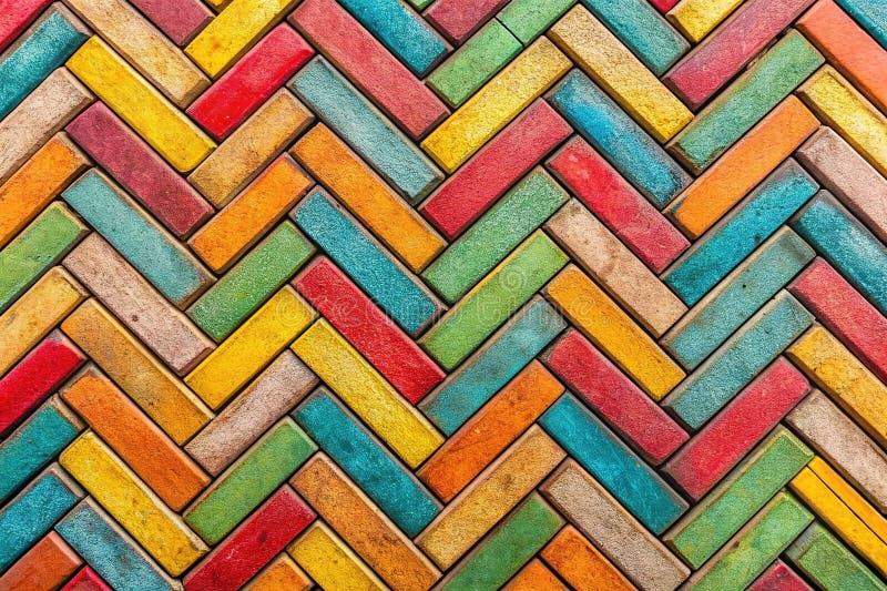 Seamless Herringbone Paving Slab Texture Abstract TopDown View of a ...